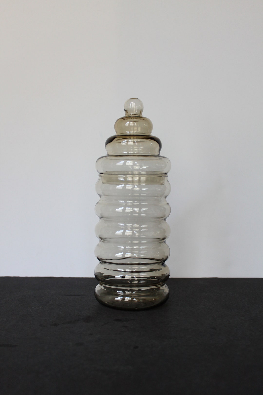 Vintage Holmegaard Primula Apothecary Jar. Smokey Grey Glass, Multiple ...