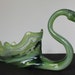 Green Glass Swan for Vintage Elegant Mantel Decor. Hand Blown Glass ...