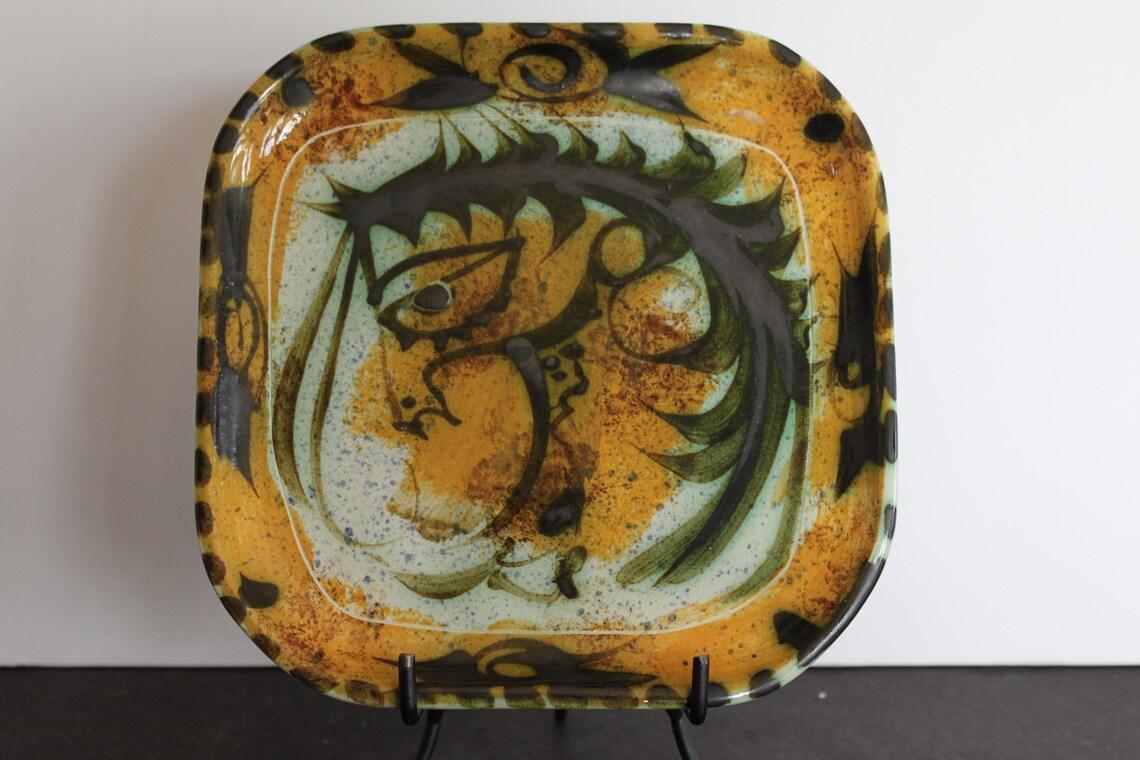 Vintage Celtic Pottery Plate. Horse Head Design, Newlyn Cornwall ...
