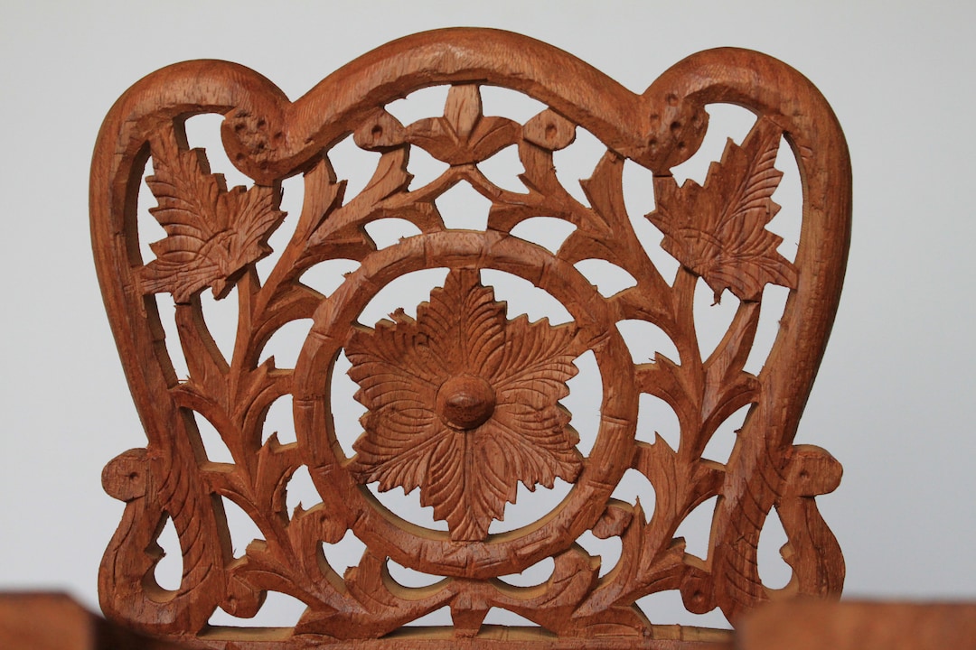 Carved Wooden Book Stand for Vintage Library Decor. Bougie, Bible ...