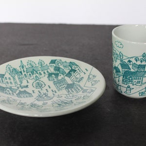 Vintage Danish Small Cup & Plate. Art Faience, Hoyrup, Nymolle, Made in ...