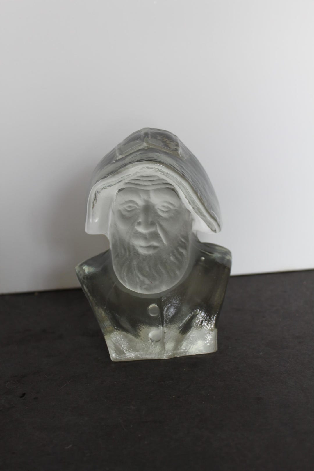 Vintage Viking Glass Captains Bust Book End. Mint Condition, Original ...
