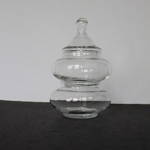 Vintage Stacking Apothecary Glass Jars. Tear Drop Shaped Lid, 2 Clear ...