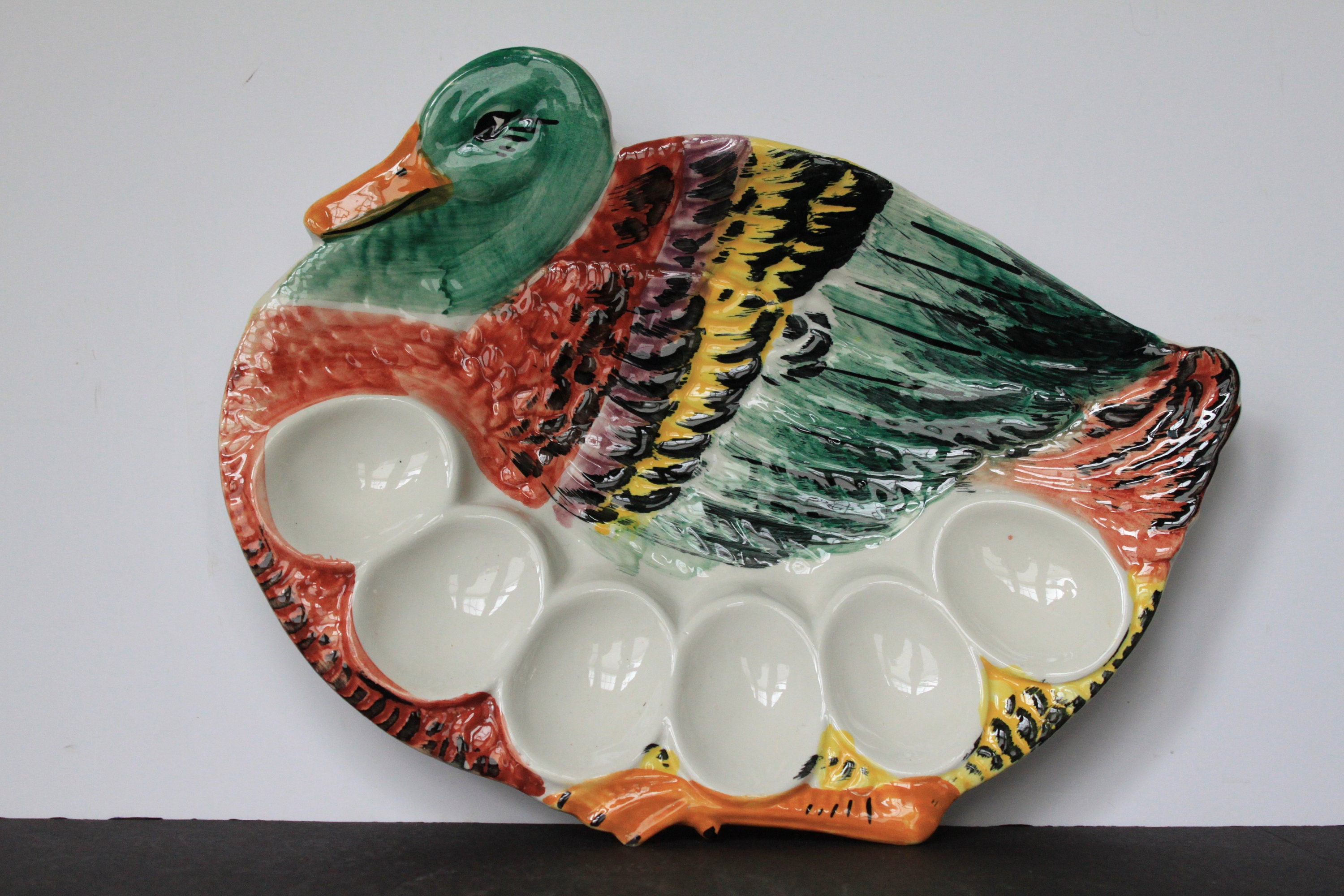 Duck Egg Plate for Vintage Rustic Kitchen Ware. Made in Italy - Etsy