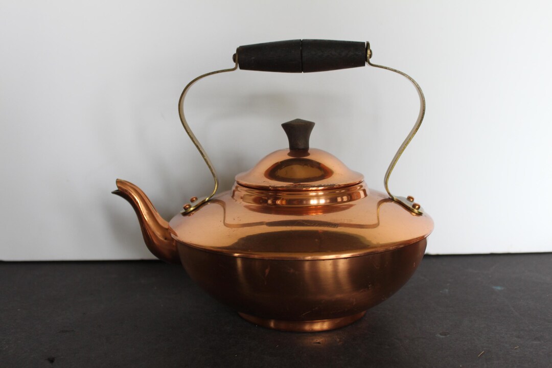 Vintage Copper Tea Pot. Copral, Made in Portugal, Cottagecore Kitchen ...