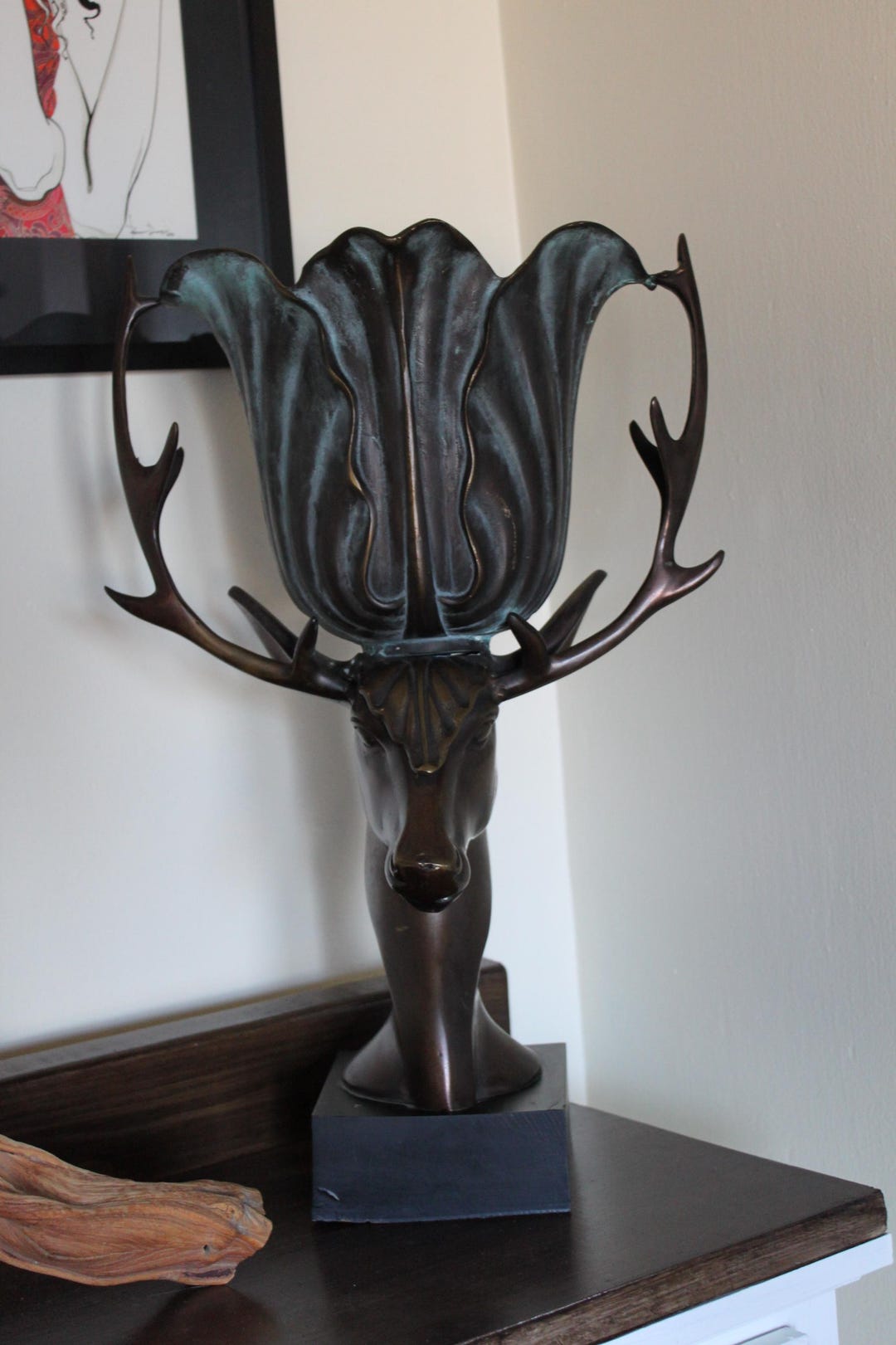 Vintage Bronze Figural Deer Urn. Antique Bronze, Unique, Rare, HTF, on ...