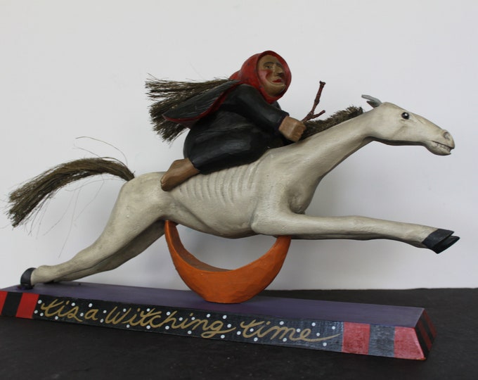 Vintage Folk Art Witch Statue. Leo R Smith, Tis A Witching Time, Number ...