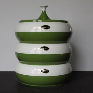 Vintage Stacking Serving Dishes. Tri Level Stak Pak, Avocado Green ...