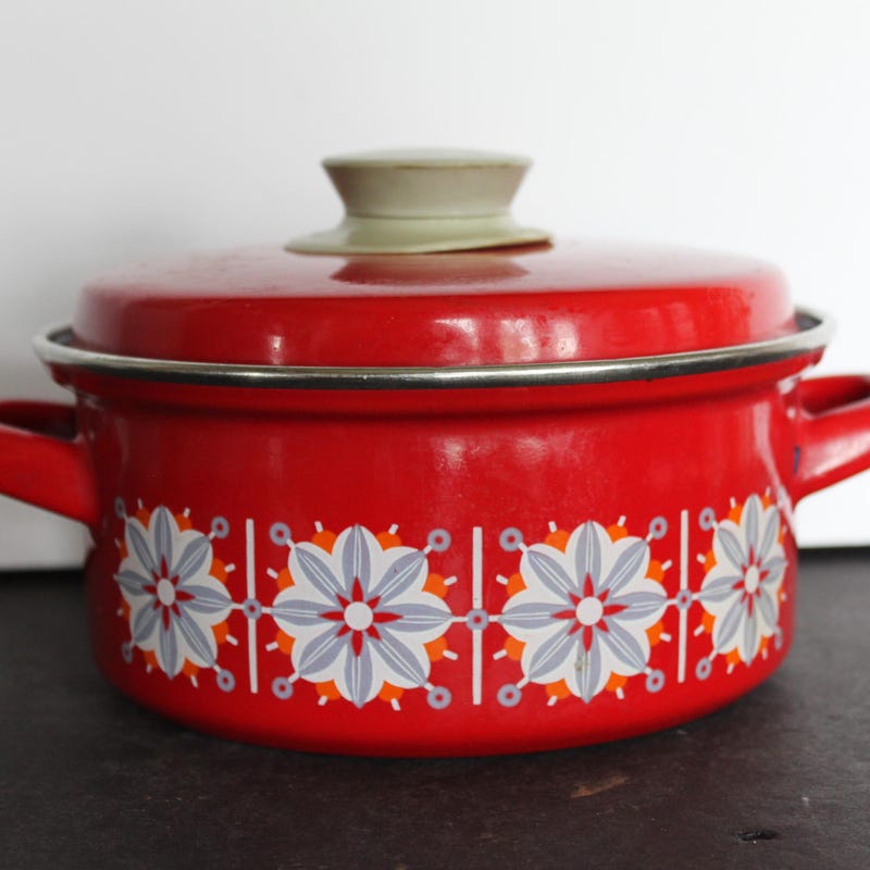 Enamel Pot With Lid - Etsy