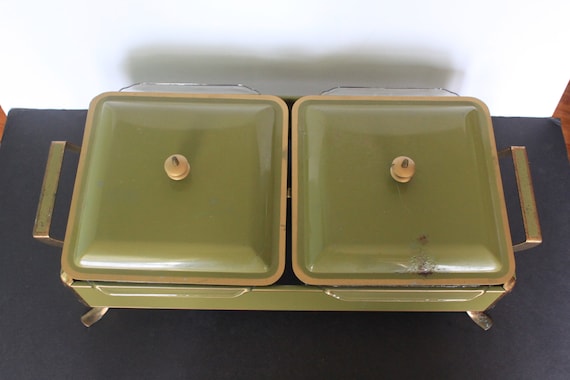 Vintage Fire King Chafing Dish. Green Enamel Ware Grandmacore - Etsy