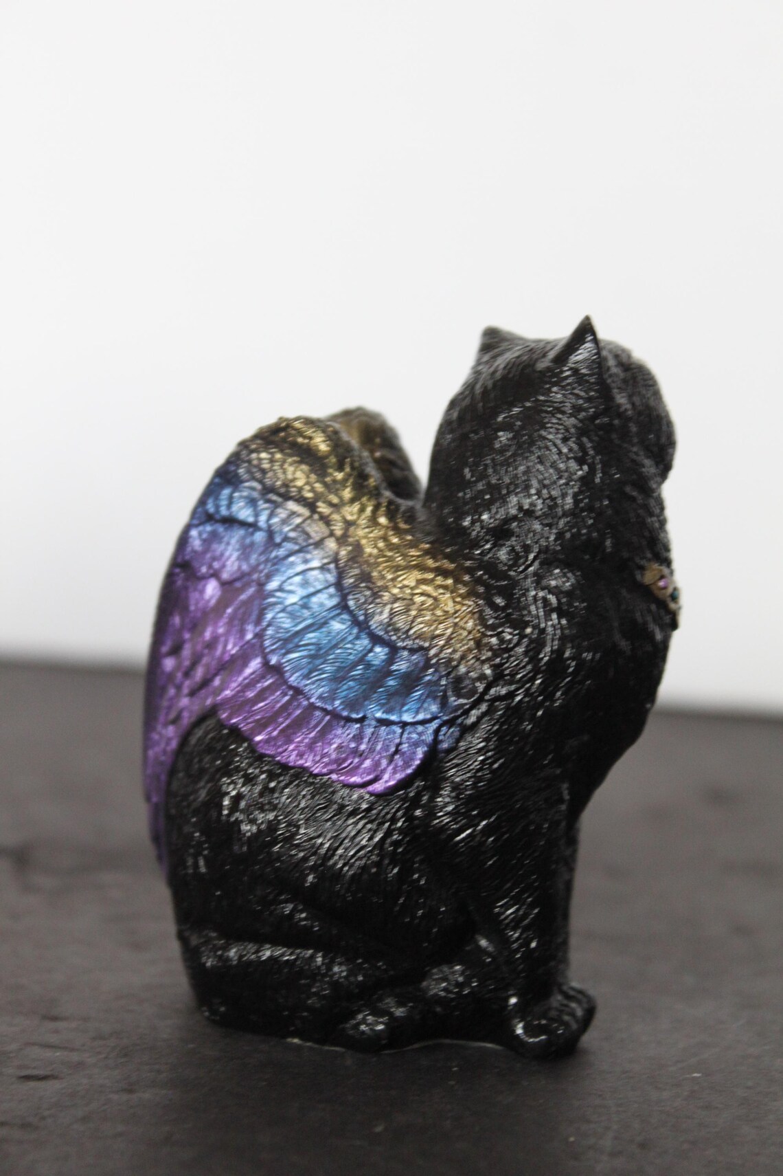Vintage Windstone Editions Cat Figurine. Black, Sunset, Flap Cat, Bird ...