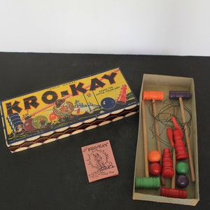 Vintage Miniature Kro Kay Set. Croquet, Keeps the Little Folks Gay ...