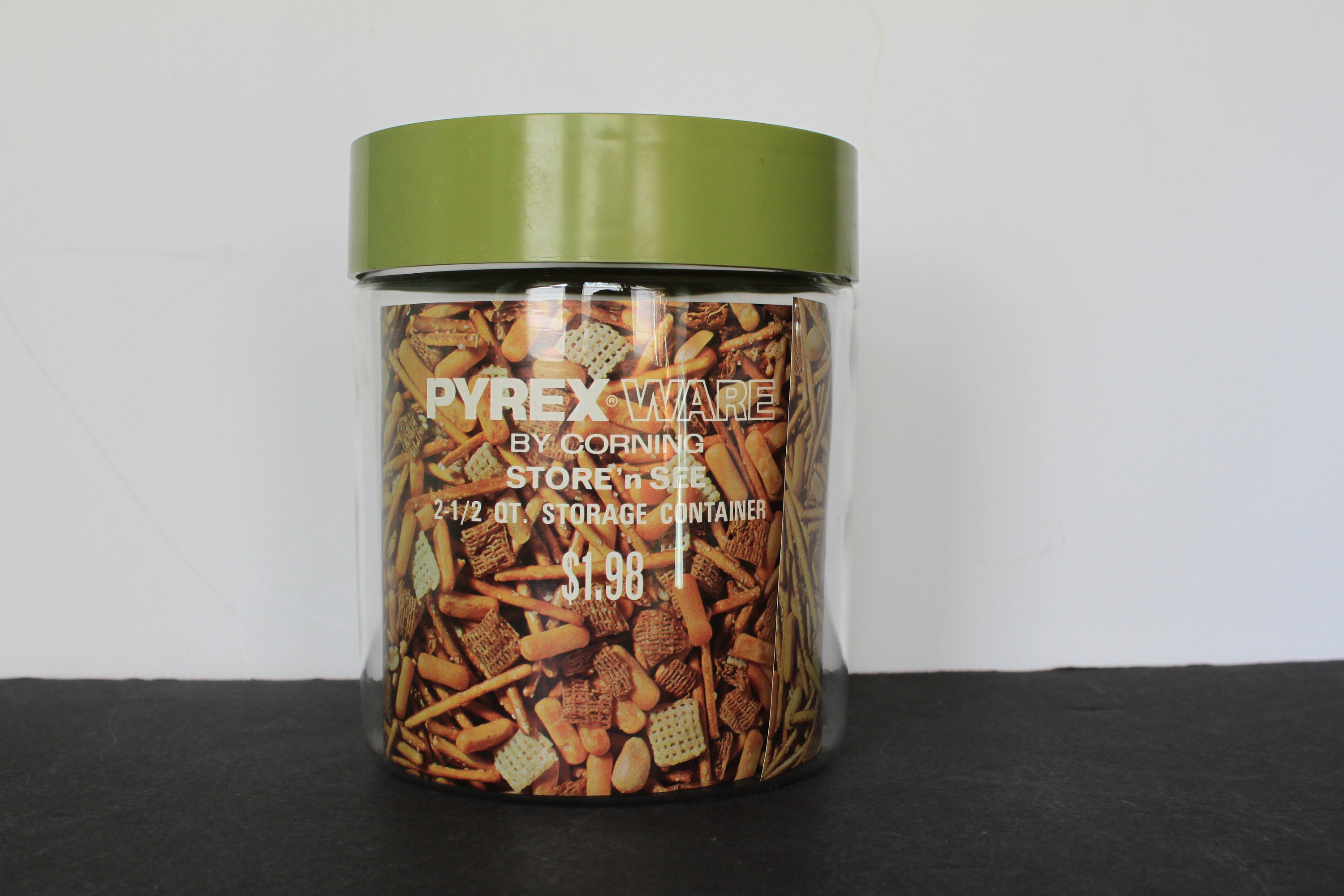 Set of (3) Vintage Pyrex Store N See Wood Grain Look Canisters ...