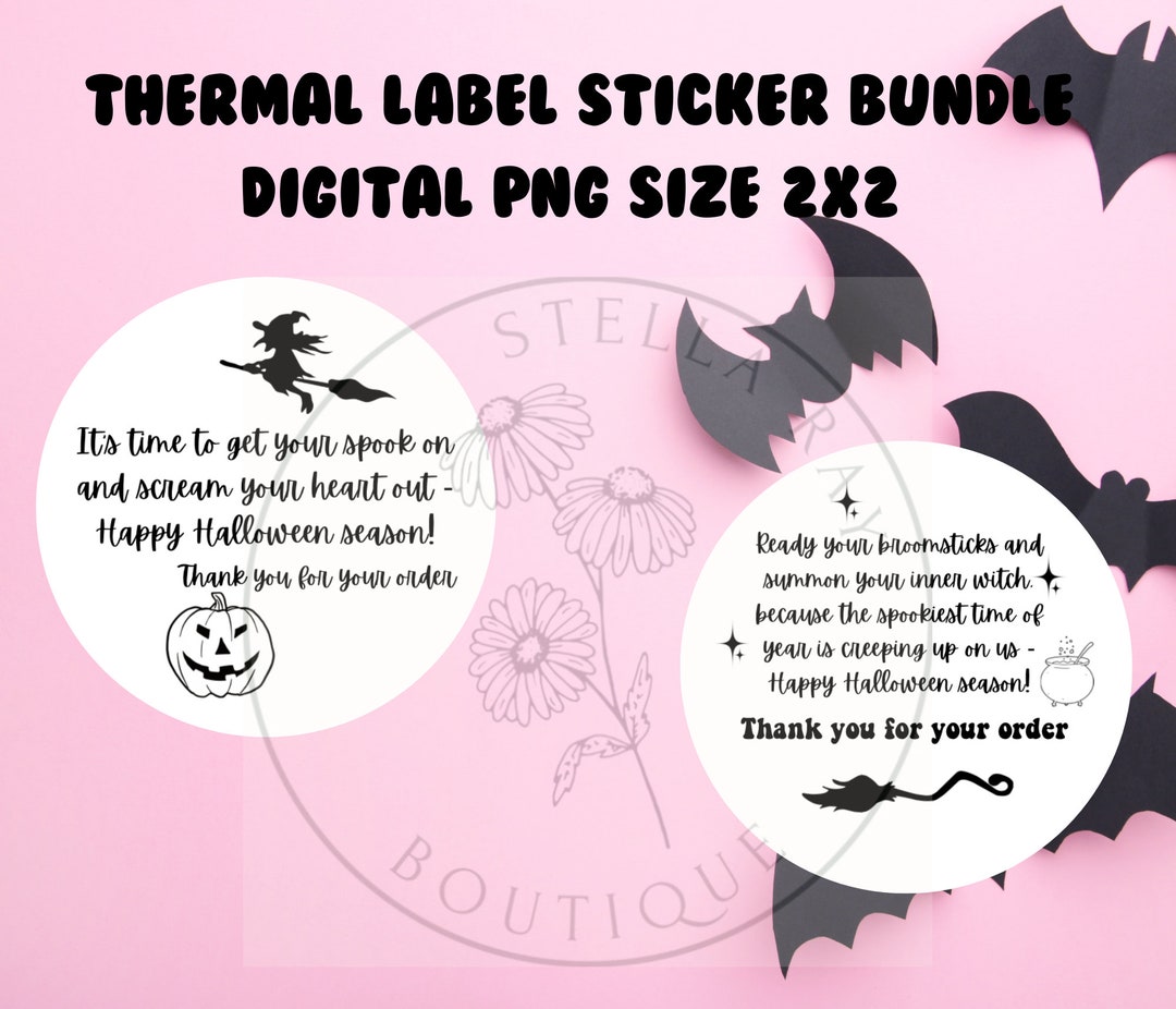 Halloween Thank You Thermal Label Png - Etsy