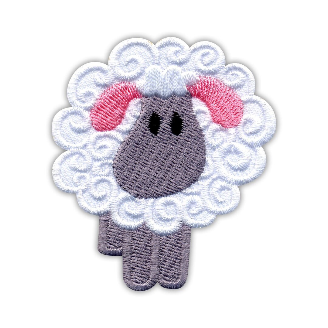 Sheep - Grey - Embroidered Patch / Badge, Iron On, Sew on - Patchion ...