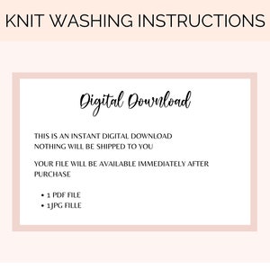 Printable Washing Instructions, Knit Care Tags, Fiber Care Card ...