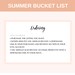 Summer Bucket List Printable Life Goals Planner, Goal Setting, Summer ...
