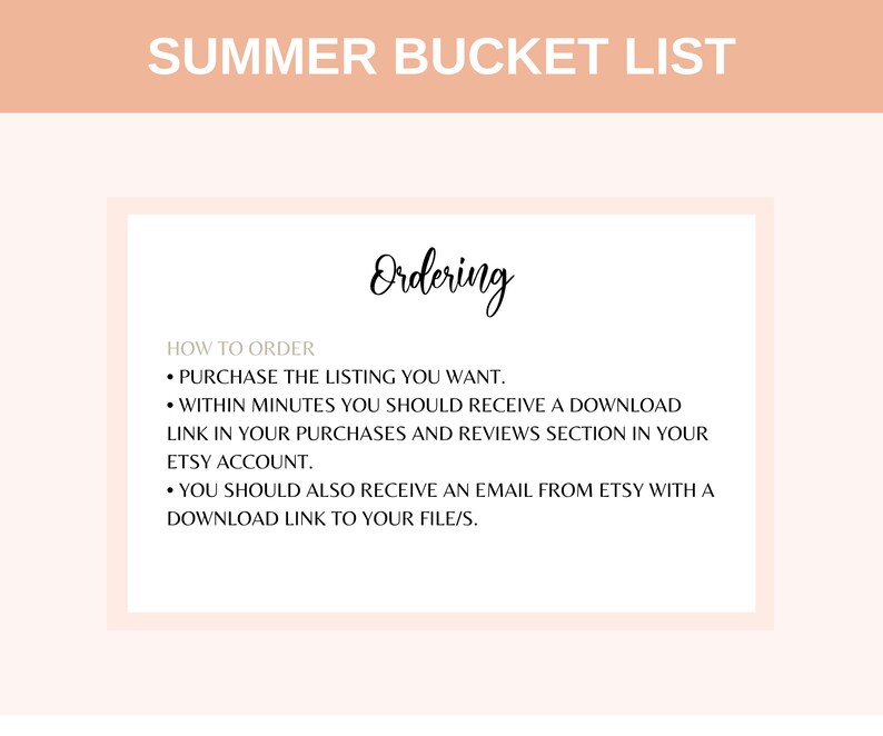 Summer Bucket List Printable Life Goals Planner, Goal Setting, Summer ...