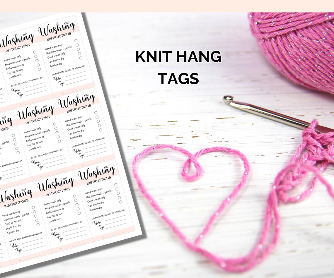 Printable Washing Instructions, Knit Care Tags, Fiber Care Card ...