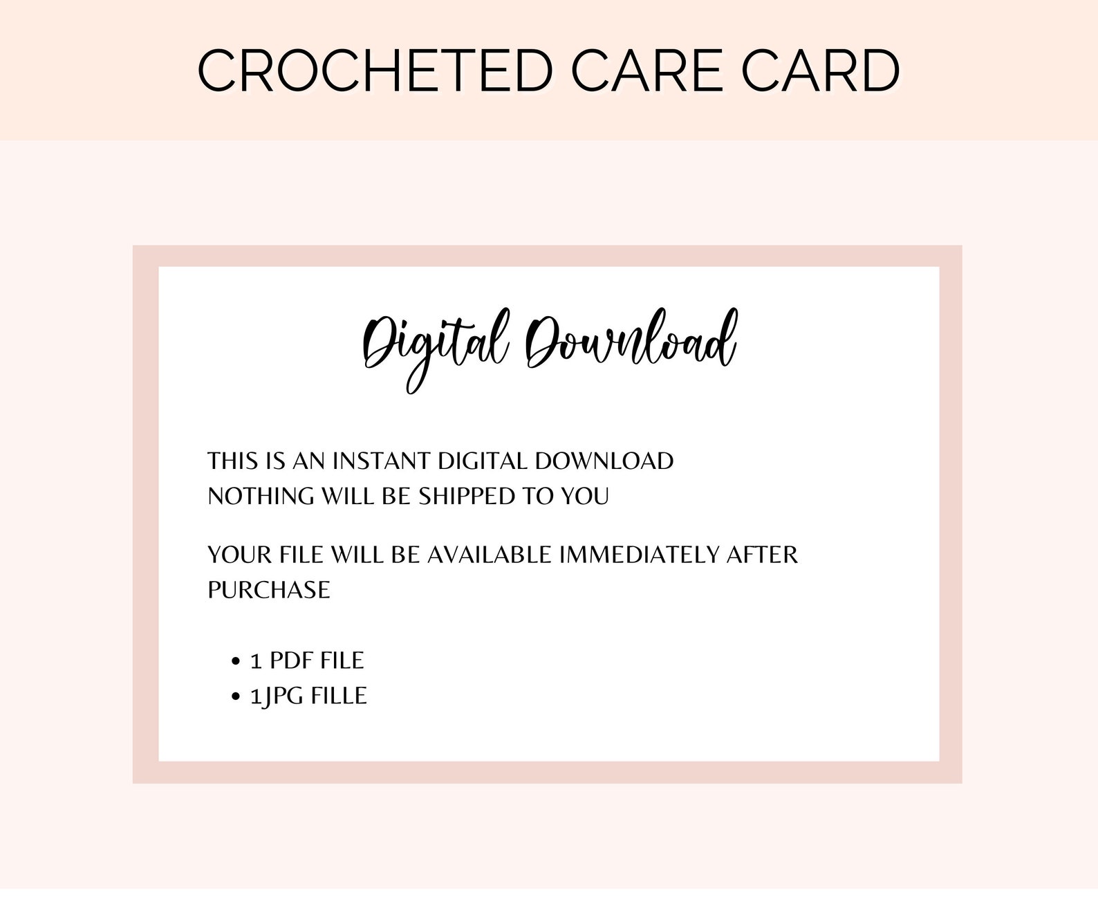 Crochet Care Cards Washing Instructions, Printable Crocheted With Love ...