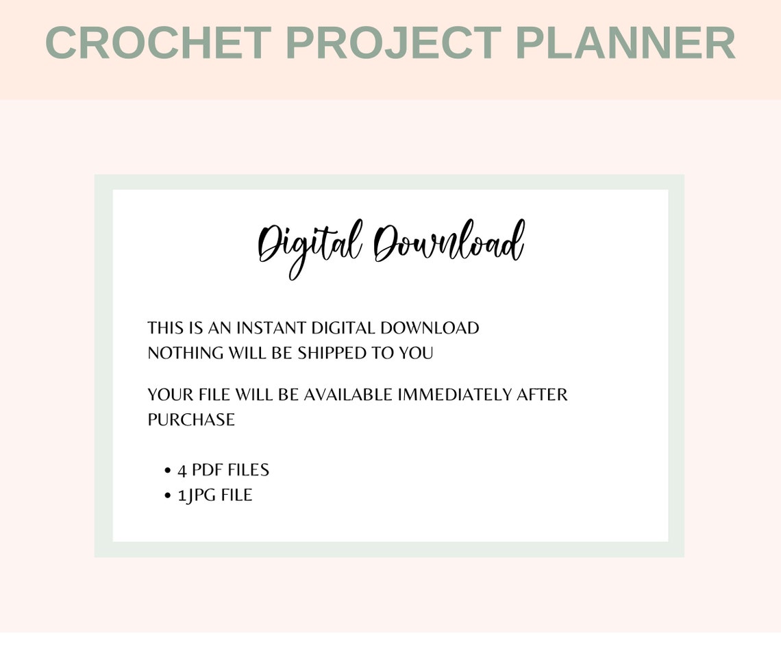 Printable Crochet Project Planner, Crochet Journal, Pattern Notes, Gift ...