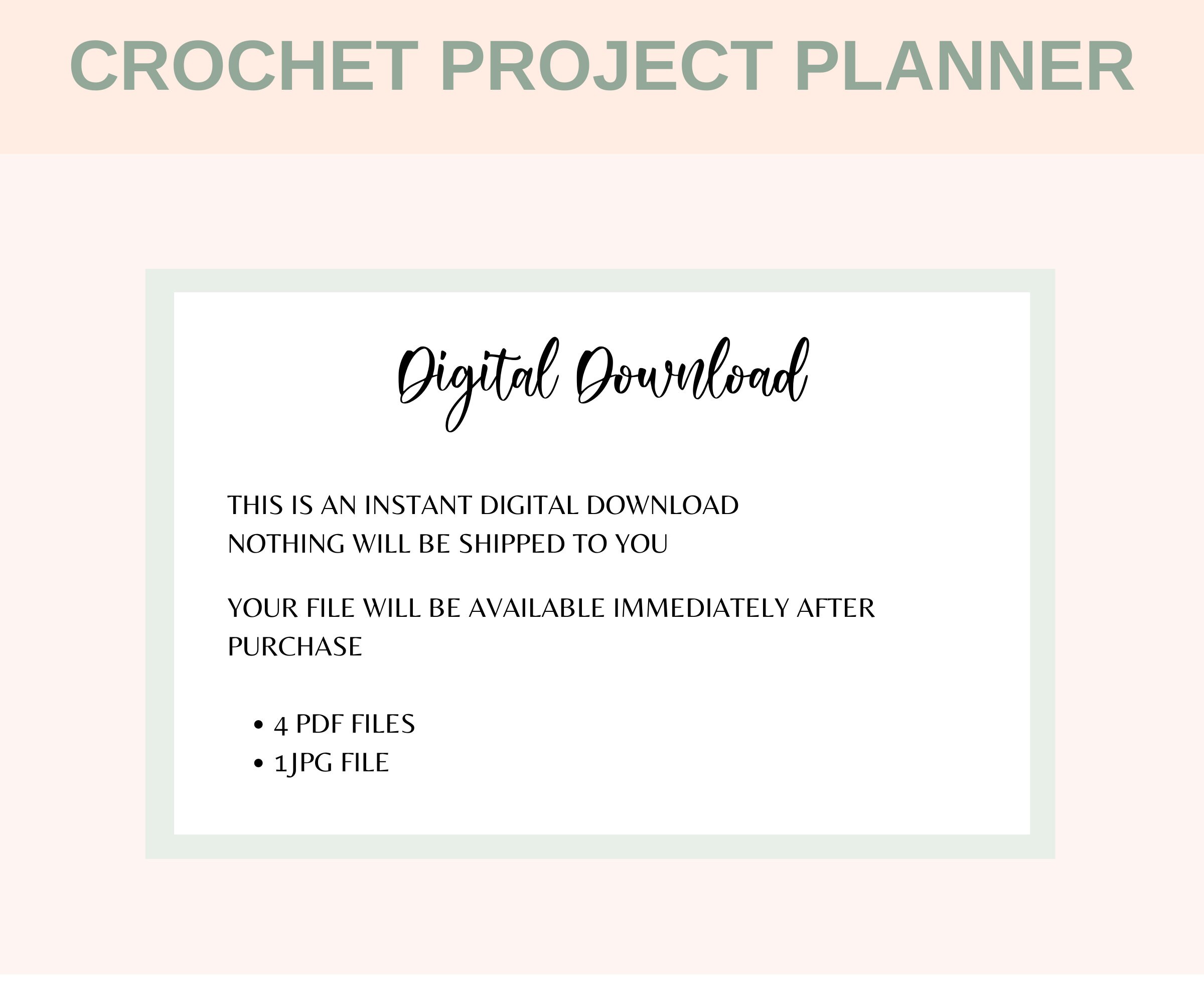 Printable Crochet Project Planner, Crochet Journal, Pattern Notes, Gift ...