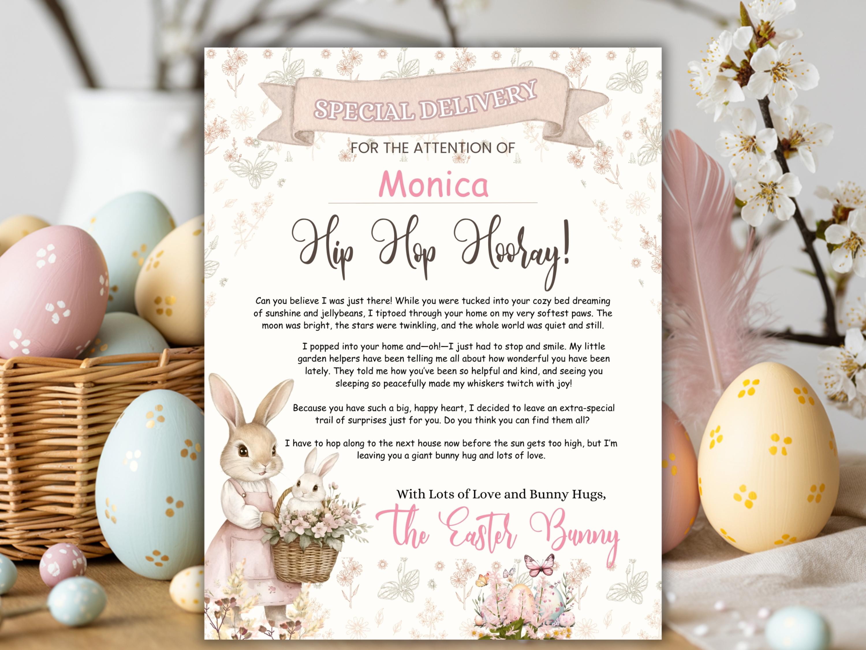 Editable Easter Bunny Letter for Kids | Surprise Note Easter Basket ...