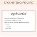 Printable Crochet Care Cards Washing Instructions, Handmade With Love ...