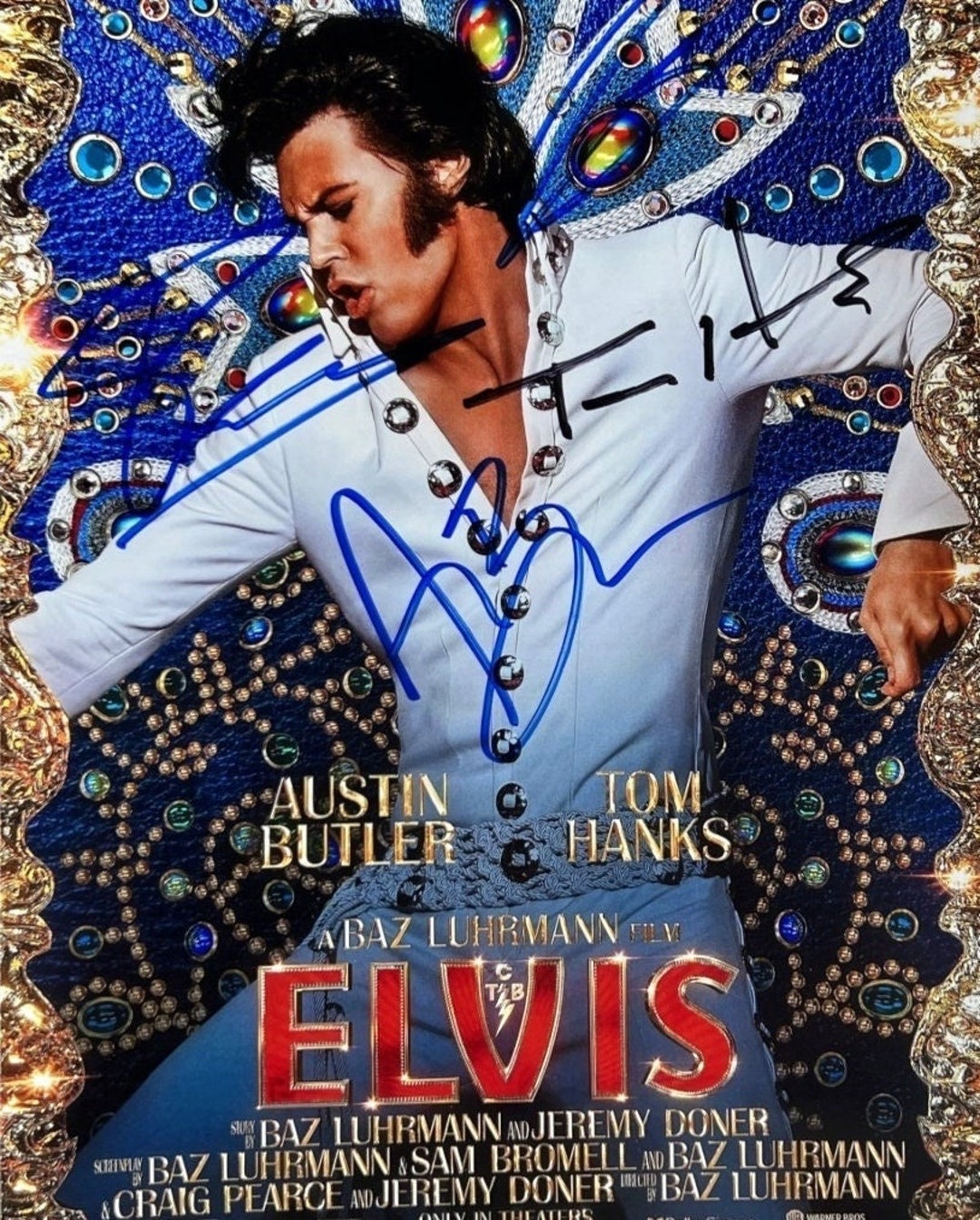 Elvis Austin Butler, Tom Hanks, Olivia Dejonge and Baz Luhrmann Autograph Reprint Photo LOOK ...