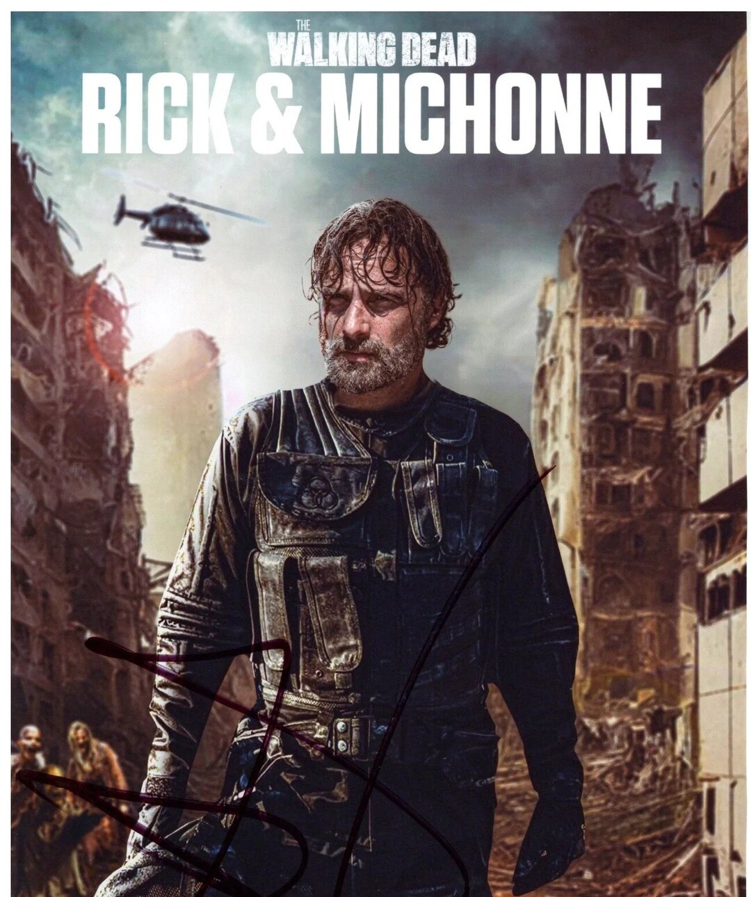 The Walking Dead Rick Grimes Andrew Lincoln Autograph Reprint Photo ...