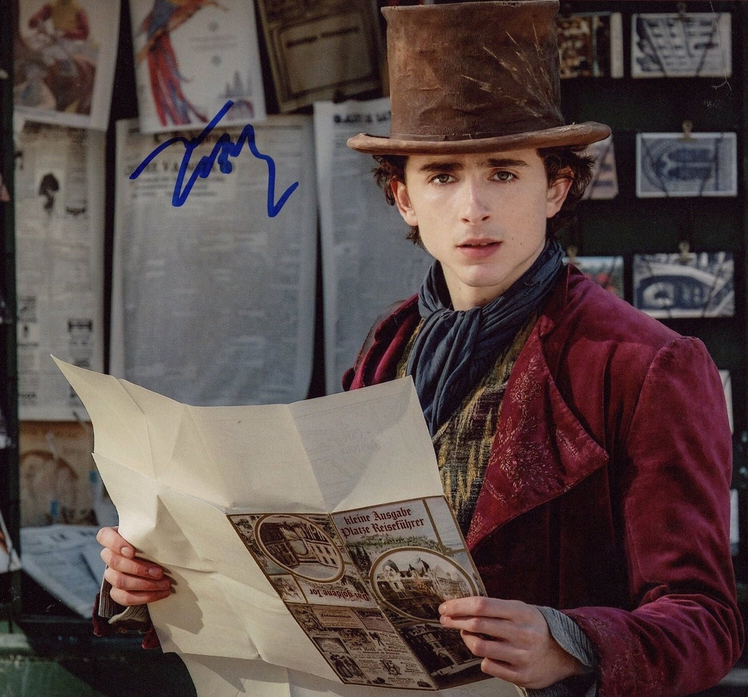 Timothée Chalamet Wonka Autograph Reprint Photo LOOK Signed Autograph ...