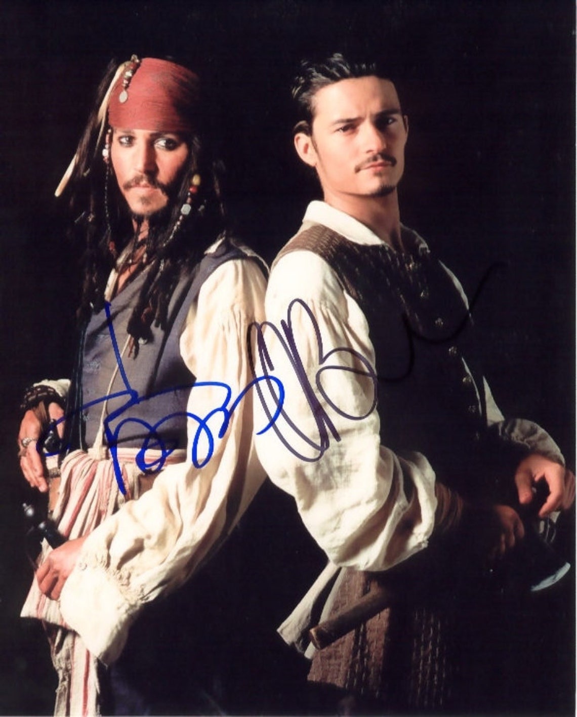 Pirates of the Caribbean Johnny Depp Orlando Bloom Autograph Reprint ...
