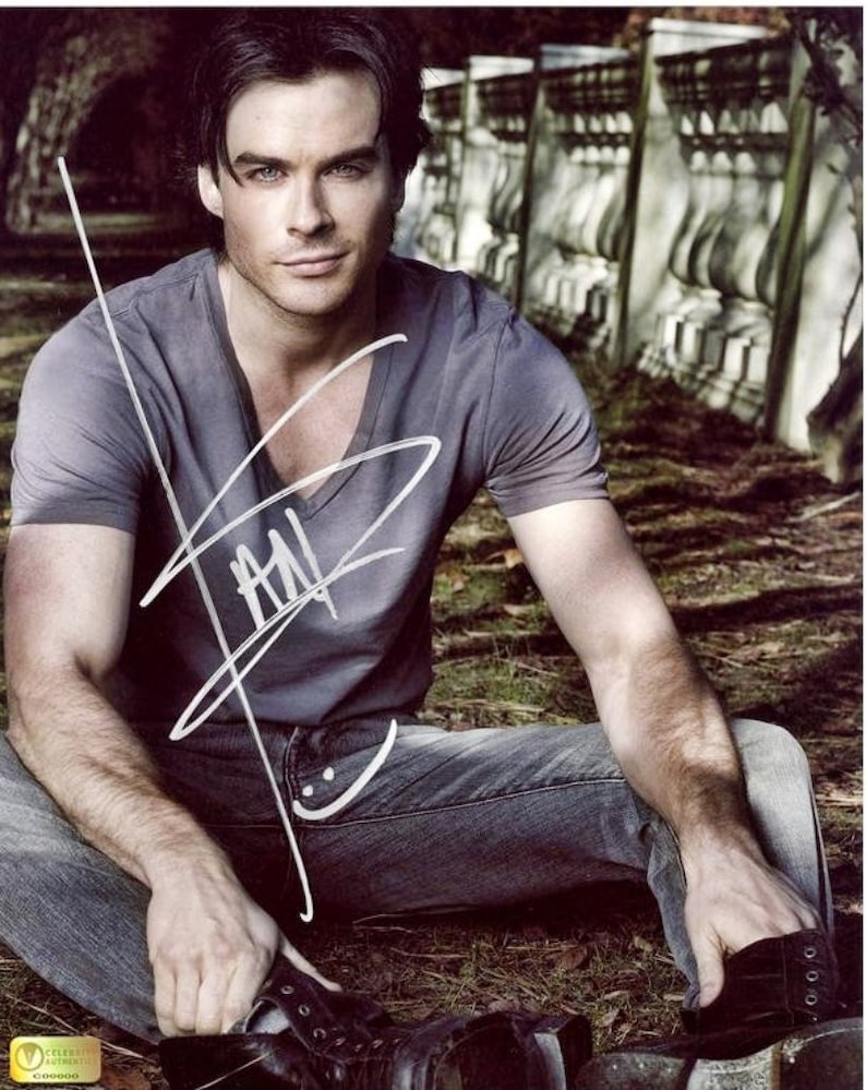 Vampire Diaries Ian Somerhalder Autograph Reprint Photo LOOK Signed ...