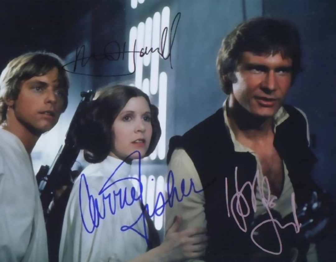 Star Wars Harrison Ford Mark Hamill Carrie Fisher Solo Lei Luke ...