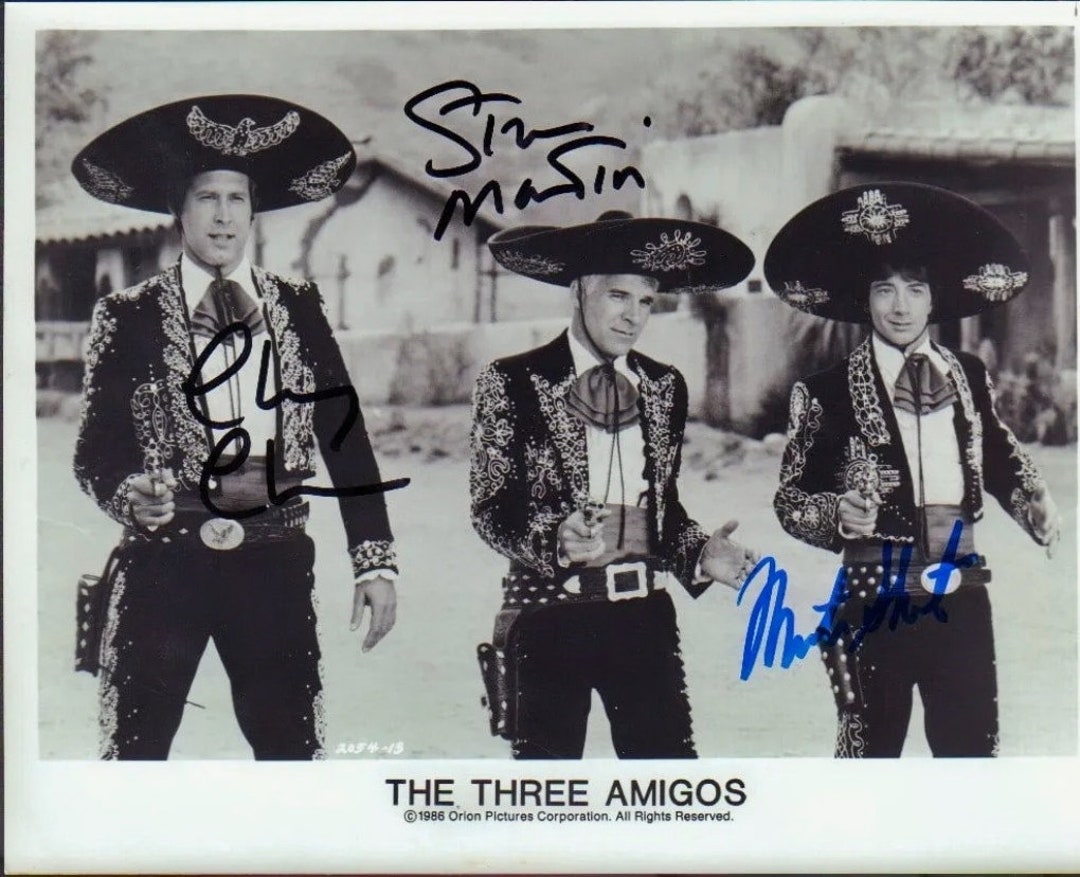 Chevy Chase Martin Short and Steve Martin the Three Amigos Autograph ...