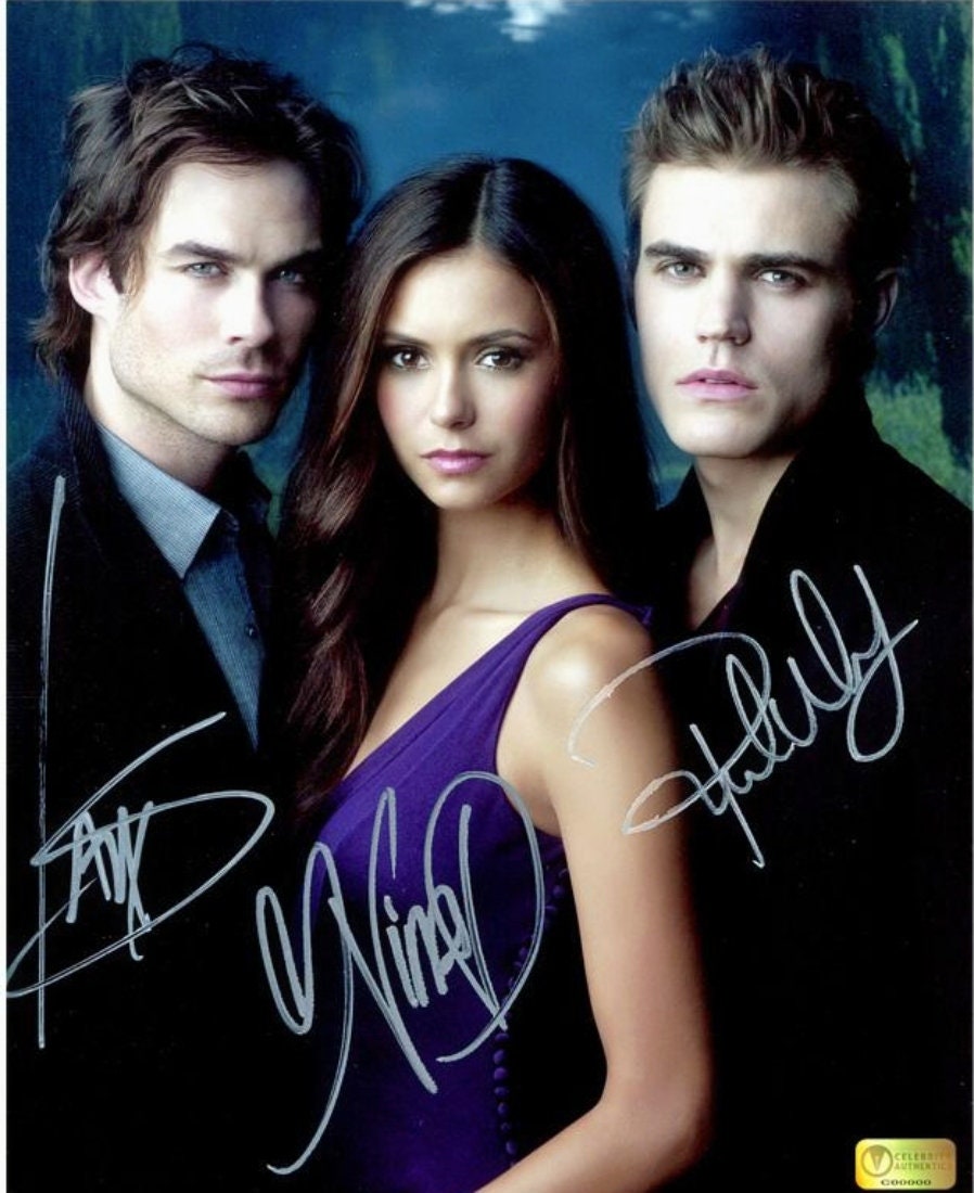 Vampire Diaries Ian Somerhalder, Nina Dobrev and Paul Wesley Autograph ...