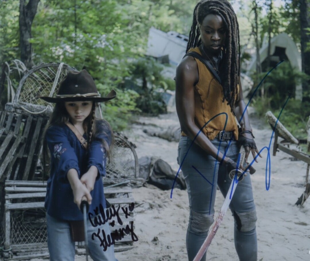 Cailey Fleming & Danai Gurira the Walking Dead Autograph Reprint Photo ...