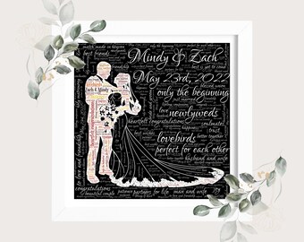 Bride Groom Word Art - Etsy