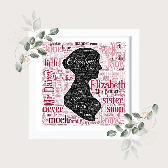 Jane Austen Word Art Printable the Words of Pride and - Etsy