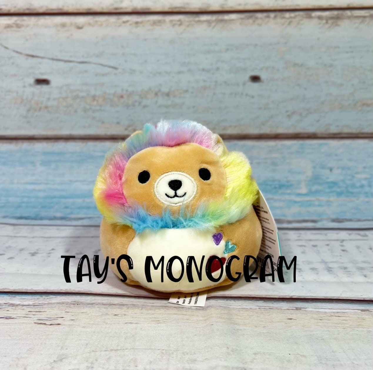 Squishmallow Leonard the Lion Plushie Personalization With Hearts ...