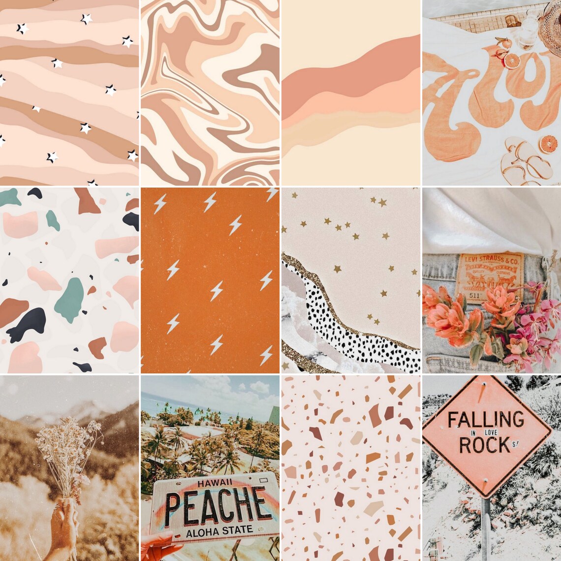 Boho Wall Collage Prints Wall Collage Kit Boho Aesthetic - Etsy