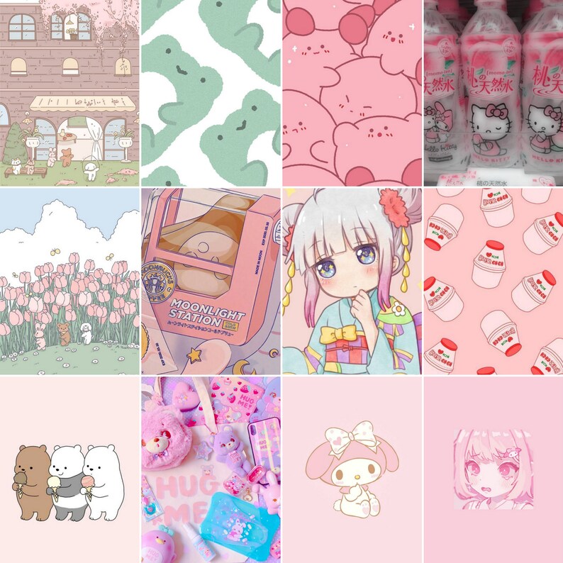 Kawaii Wall Collage Prints Cute Collage Kit Cute Bedroom - Etsy