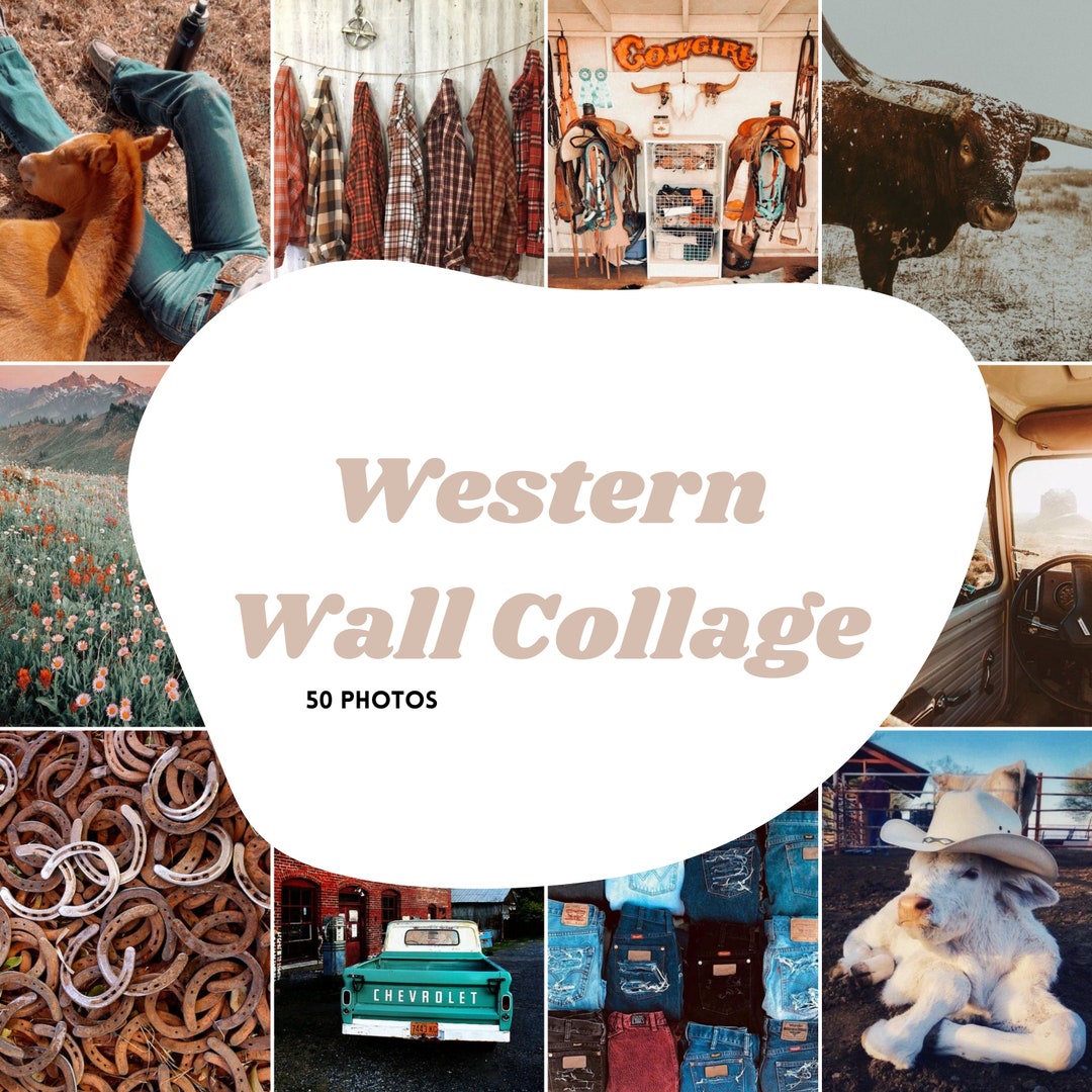 Western Wall Collage, Western Wall Art, Cowboy Prints, Cowgirl Prints ...