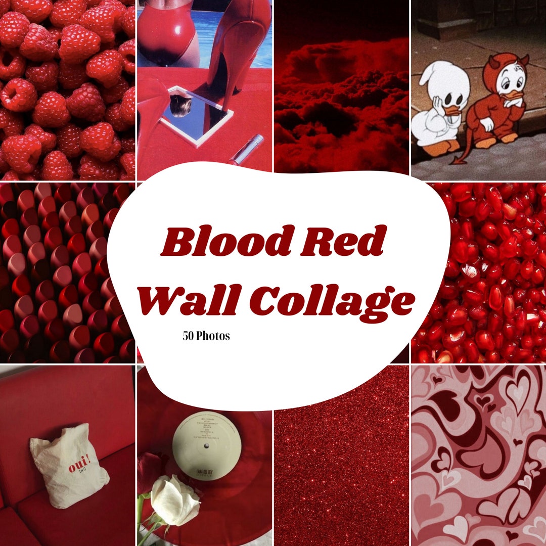 Blood Red Wall Collage Prints Wall Collage Kit Red Wall - Etsy
