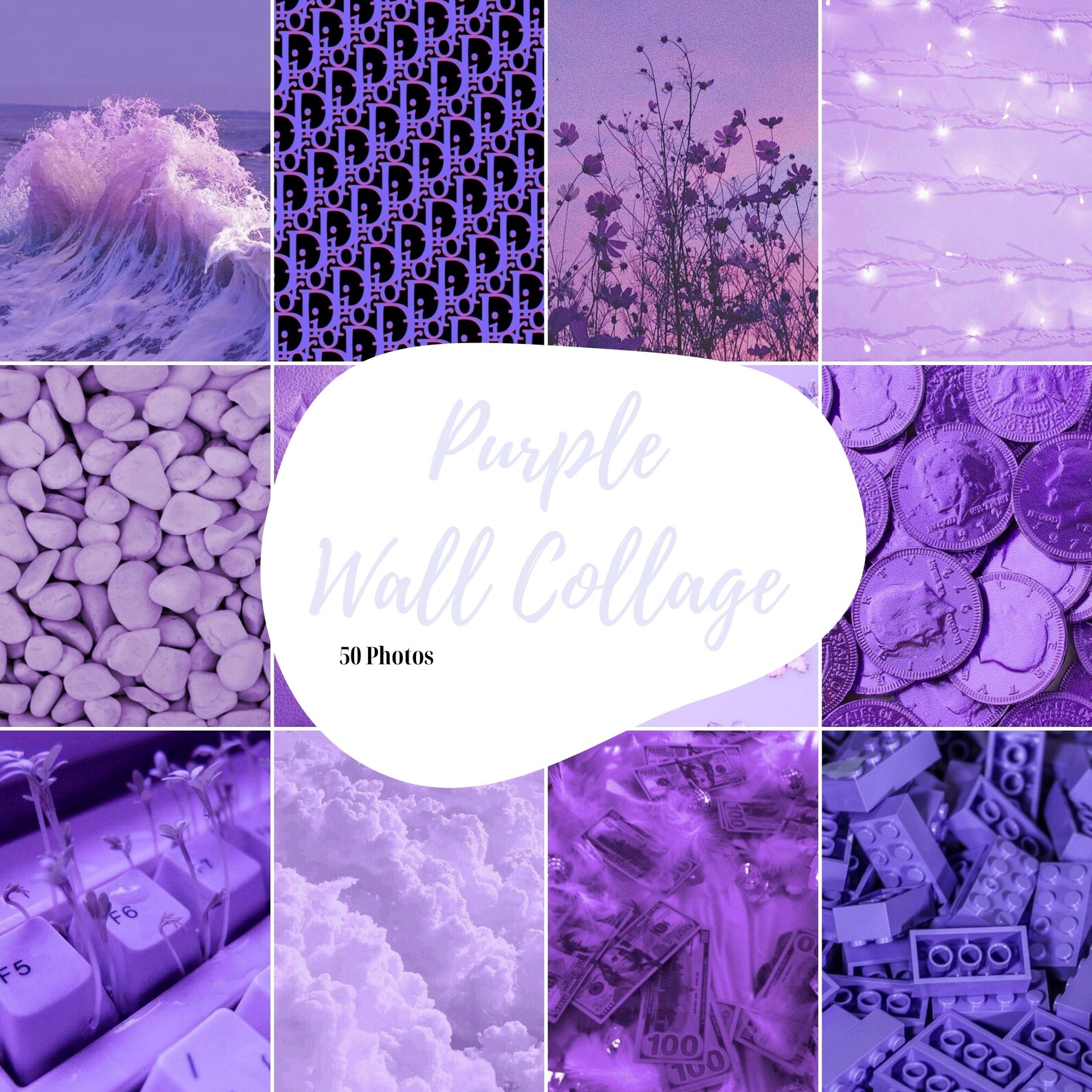 Purple Wall Collage Prints Wall Collage Kit Teen Bedroom - Etsy