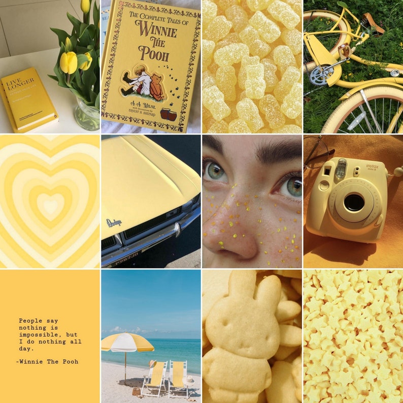 Yellow Wall Collage Prints Wall Collage Kit Teen Bedroom - Etsy