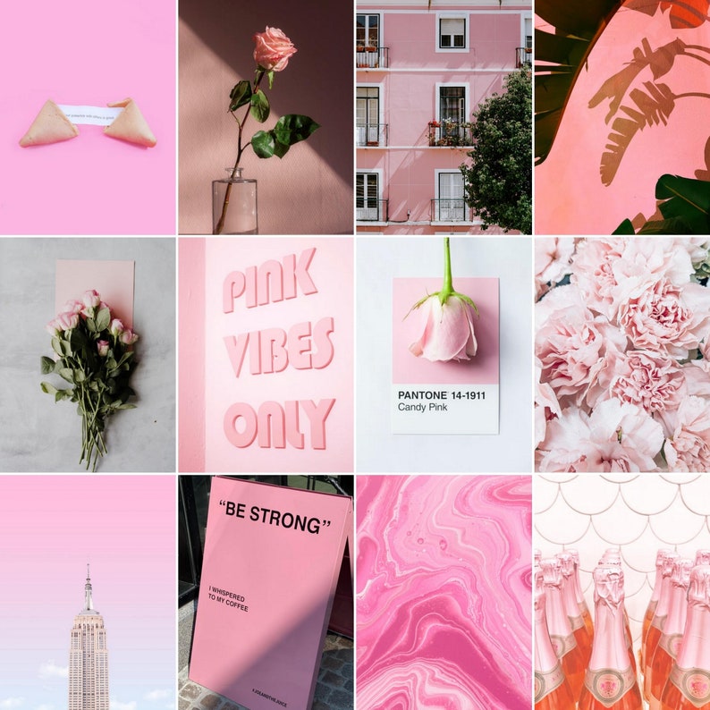 Soft Pink Wall Collage Prints Pink Wall Collage Kit Teen - Etsy
