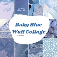 Light Blue Aesthetic Photo Wall Collage | Digital Download | 80 Photos ...