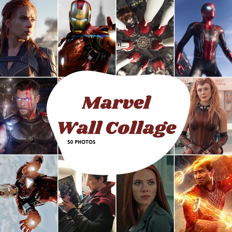Marvel Wall Collage Printsmarvel Wall Collage Kitavengers - Etsy