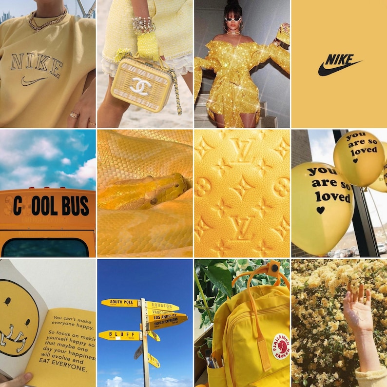 Yellow Wall Collage Prints Wall Collage Kit Teen Bedroom - Etsy